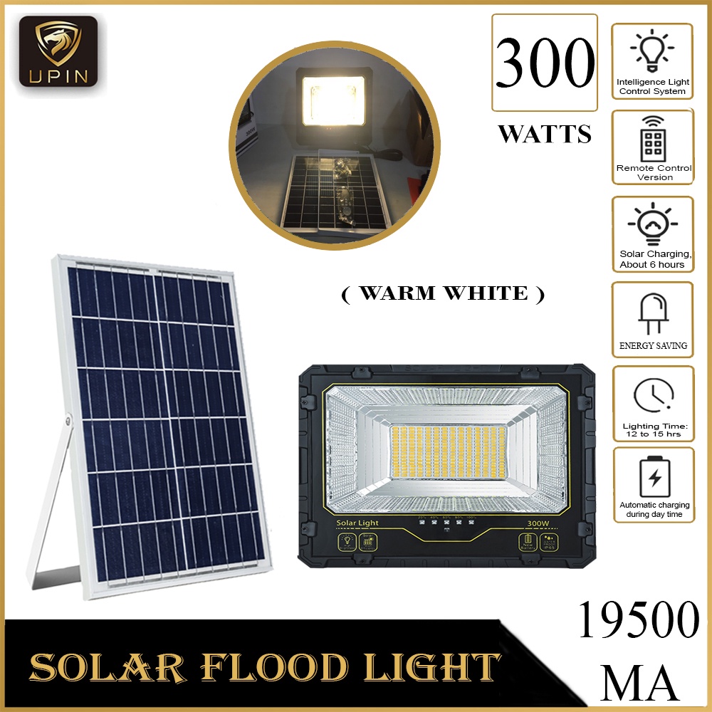 ( UP39-300W - WARM WHITE )Solar Led Outdoor Flood Light Street Lamp ...