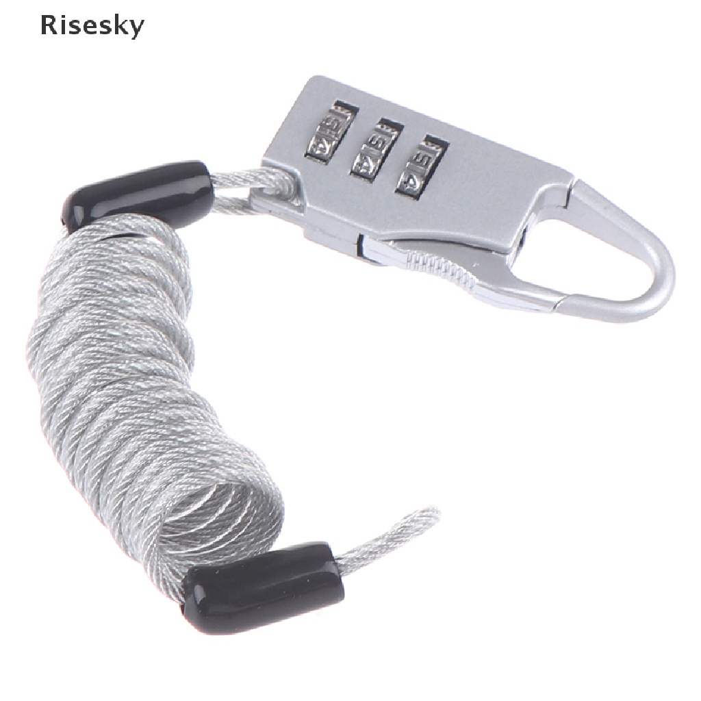 Risesky 1PC Bicycle Helmet Wire Rope Code Lock Outdoor Mountain Bike ...