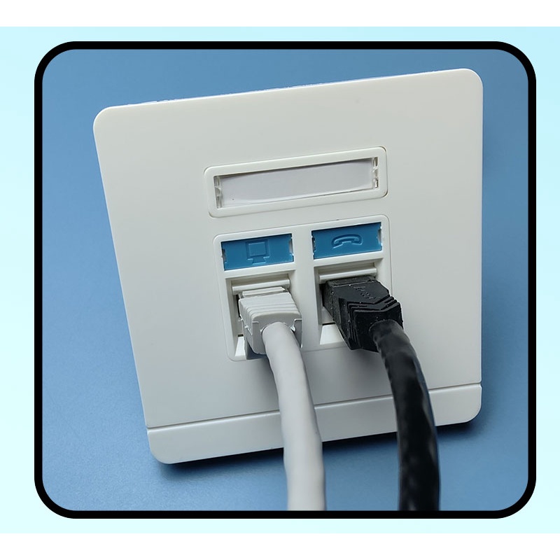 Zoerax Ethernet Faceplate Single 1 Port Double 2 Way Rj45 Socket Wall Plate For Ethernet Cable