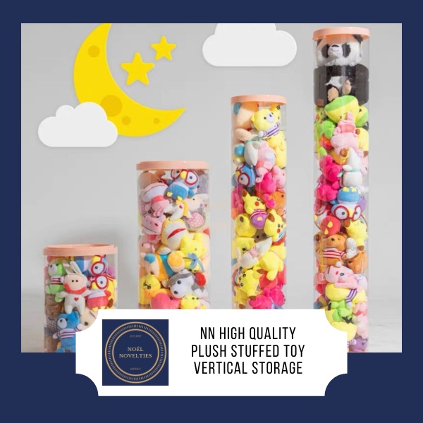 NN Transparent Doll Plush Stuffed Toy PVC Circular Column Storage ...