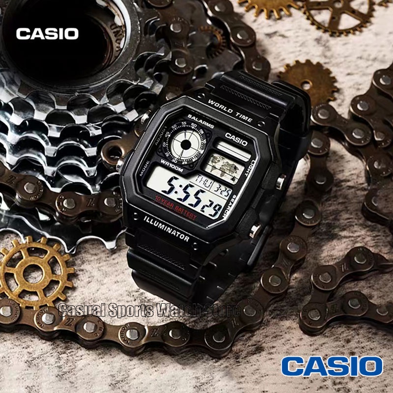 CASIO World Time Watch Men AE 1200WHD 1A CASIO Watch For Men Stainless ...