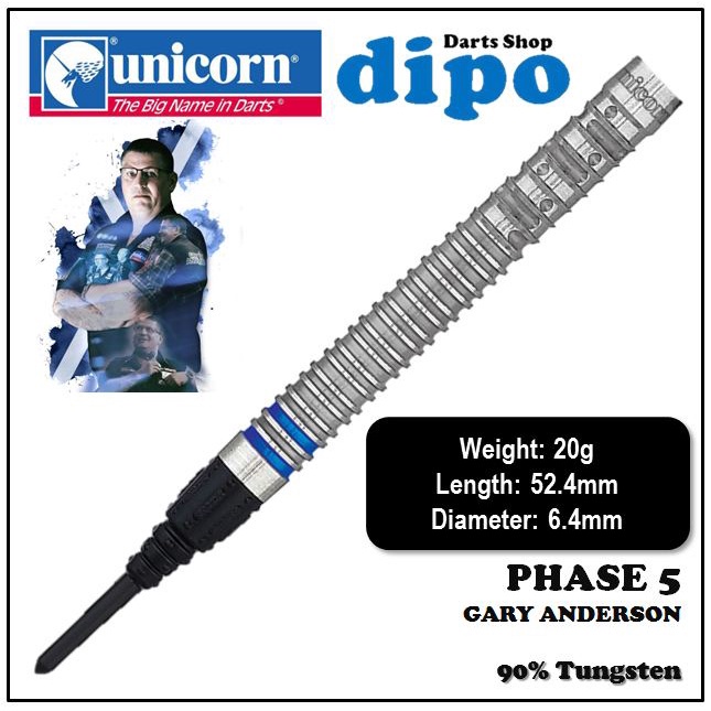 UNICORN Soft Darts - GARY ANDERSON Phase 5 (World Champion 90% Tungsten ...