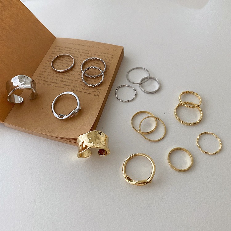 Women's Metal Open Ring Ring Eight Piece Set Ring | Shopee Philippines