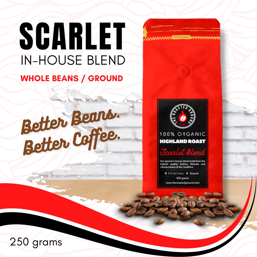Scarlet Blend (Dark Roast) - 250g - Premium Coffee - Whole Beans ...