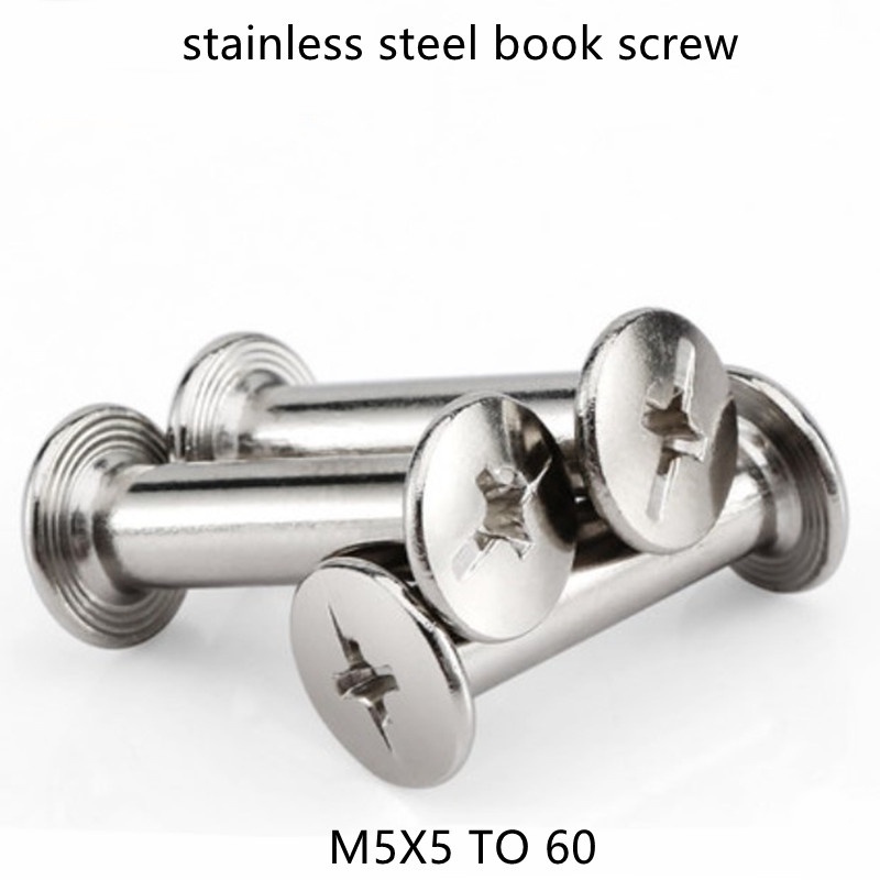 10pcs/lot M5* 6 to 60mm Stainless steel Chicago screw sex bolt book ...