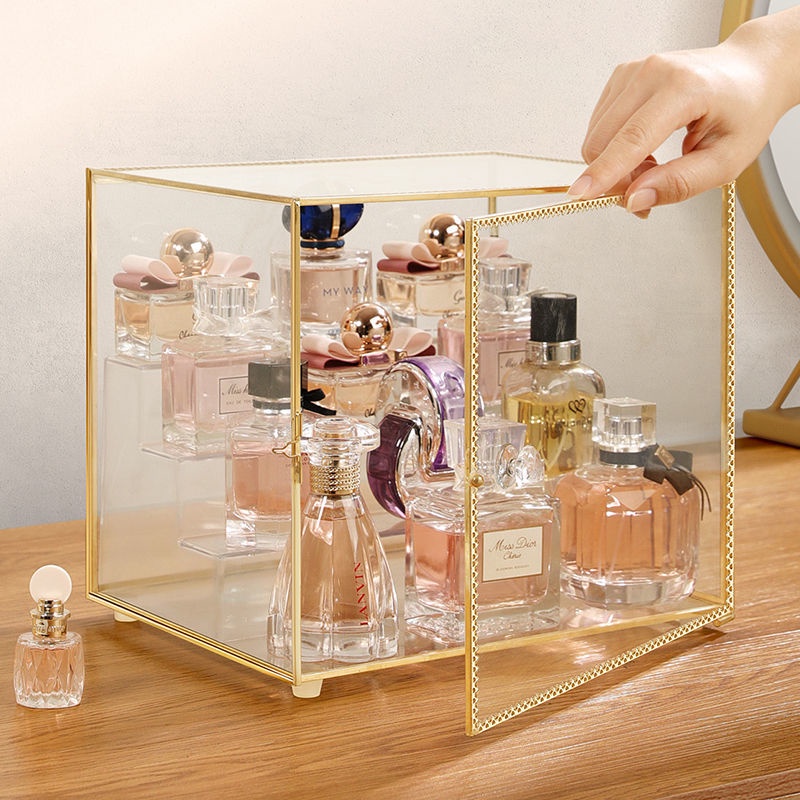 Perfume Storage Box Cosmetic Shelf Organizing Desktop Dustproof Large ...