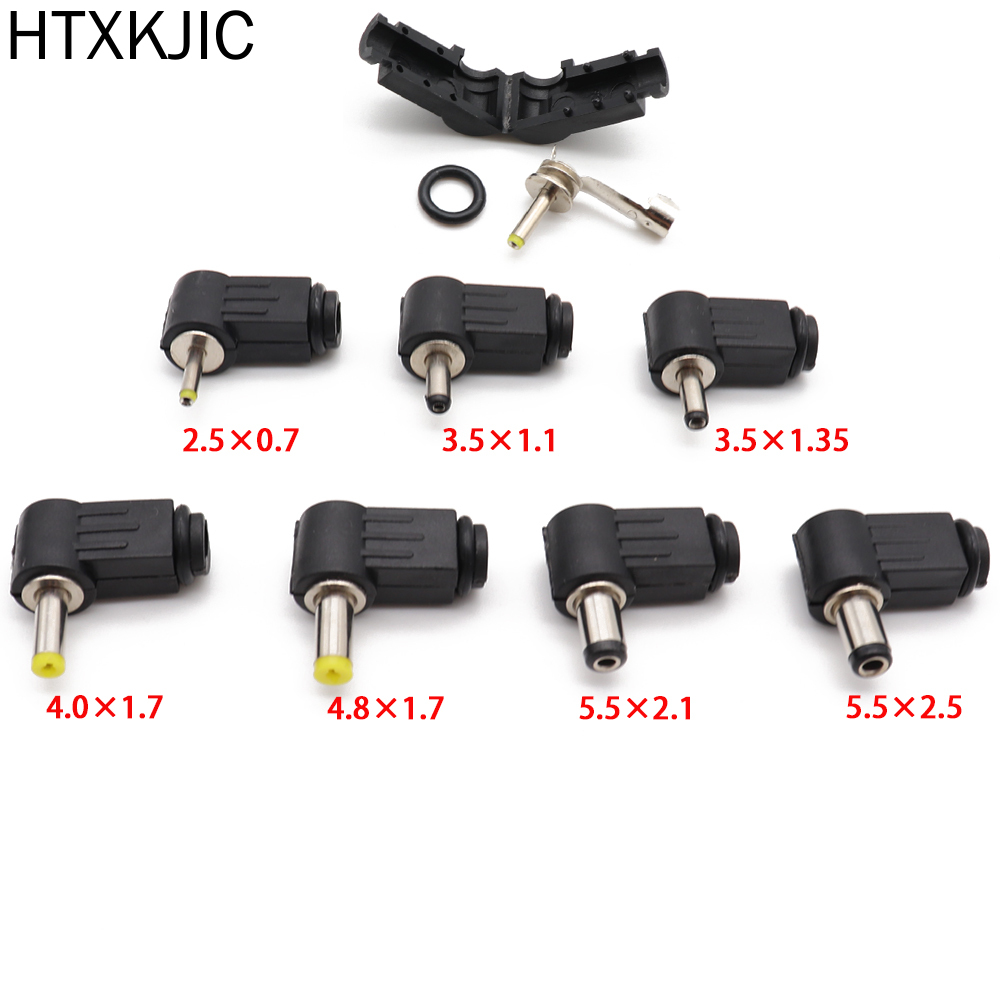 2PCS Male DC Power Plug Connector Angle 90 degree L Shaped plastic 5.5 ...