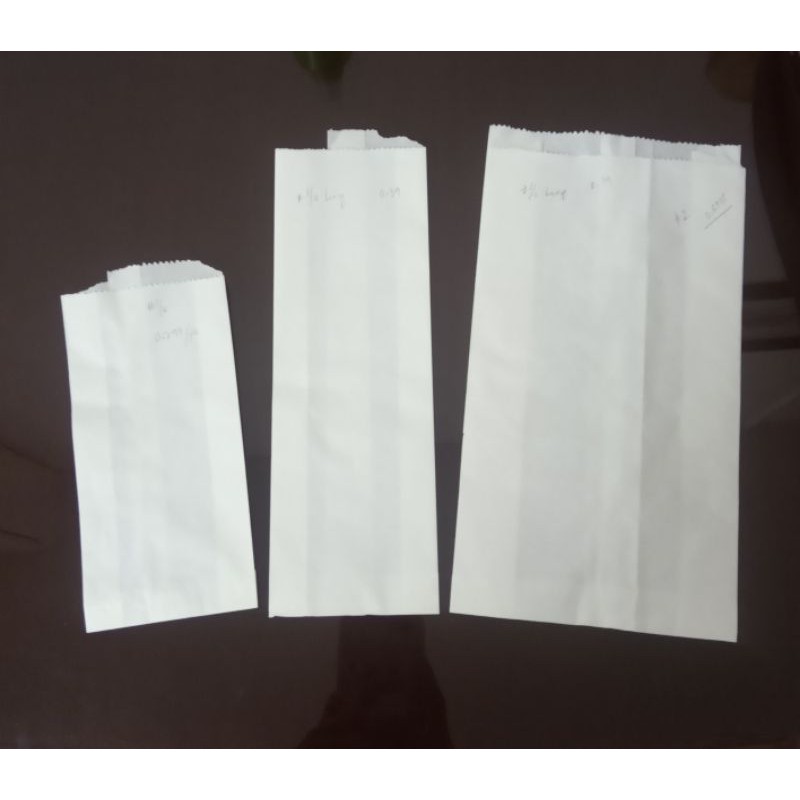 Small white flat bottom paper bag (V-type paper bag) 1000 pcs | Shopee ...