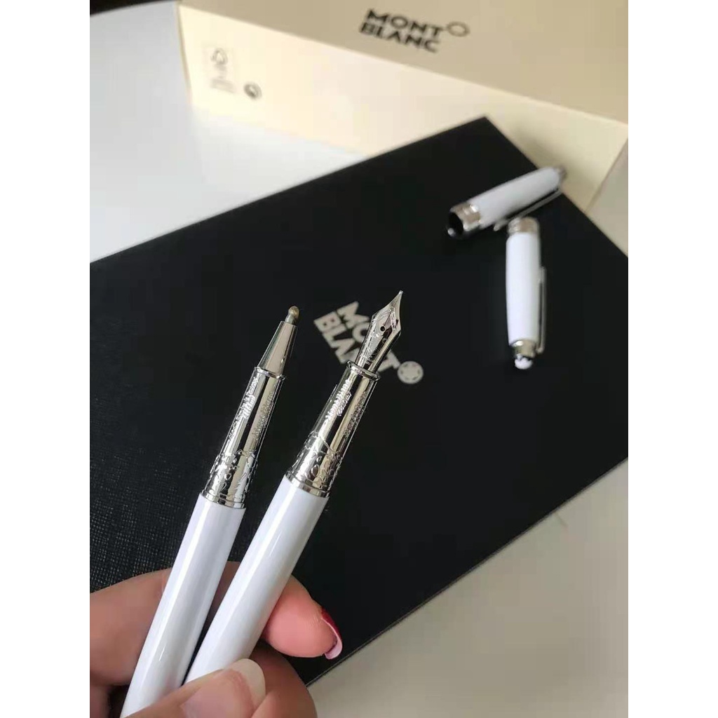 Mont Ballpoint Pen White Ceramic Fountain RollerBall Pen Blance 163 ...