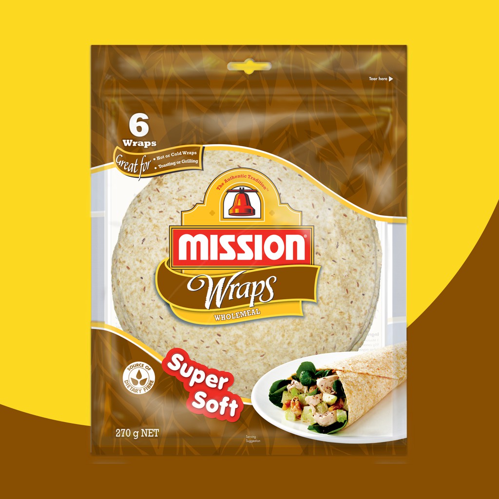 Mission Super Soft Wrap *Original Hot & Cold Tortilla Wraps* 270g 6 ...