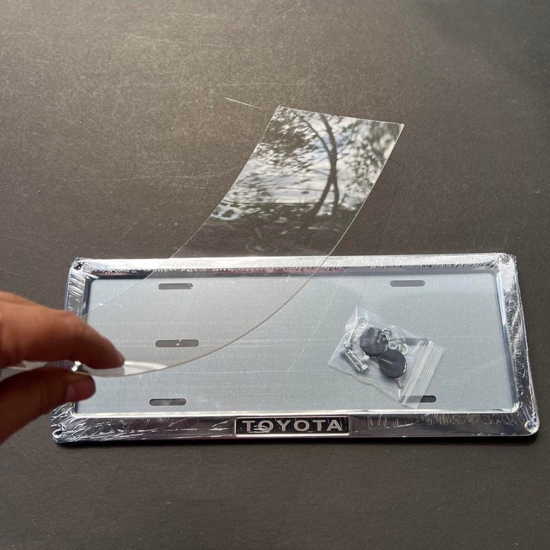 1PC TOYOTA Car Plate Cover Deflector Chrome Plate License Frame Cover ...