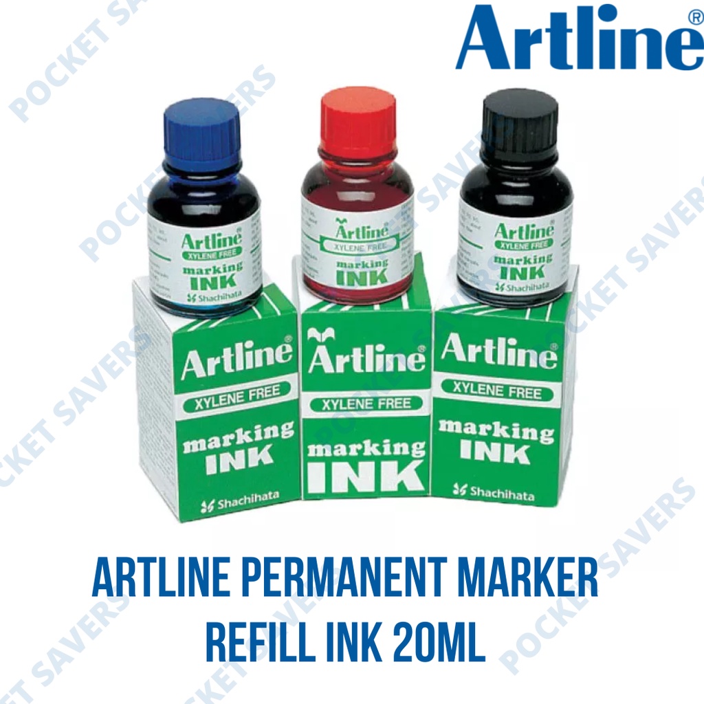 ARTLINE Permanent Marker Refill Ink (Marking Refiller, Black, Red ...