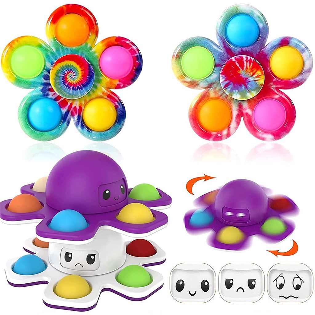 Pop It Toy Fidget Spinner Octopus Changing Face Hand Spinner Pop Toy ...
