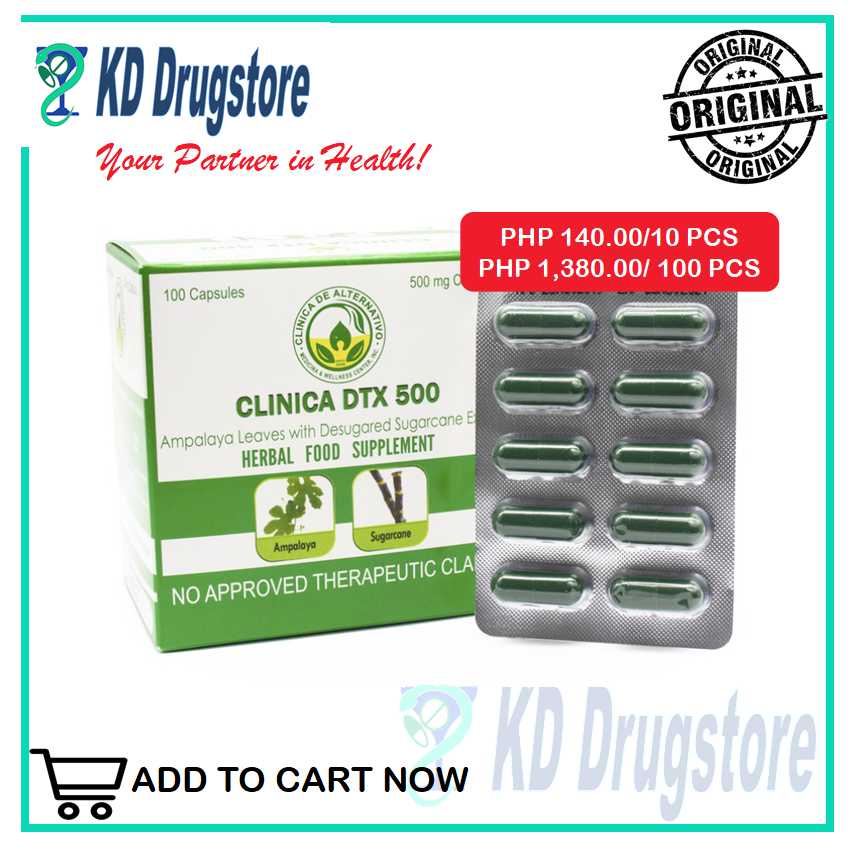 CLINICA DTX 500 CAPSULE ONE BOX (100 PCS) | Shopee Philippines