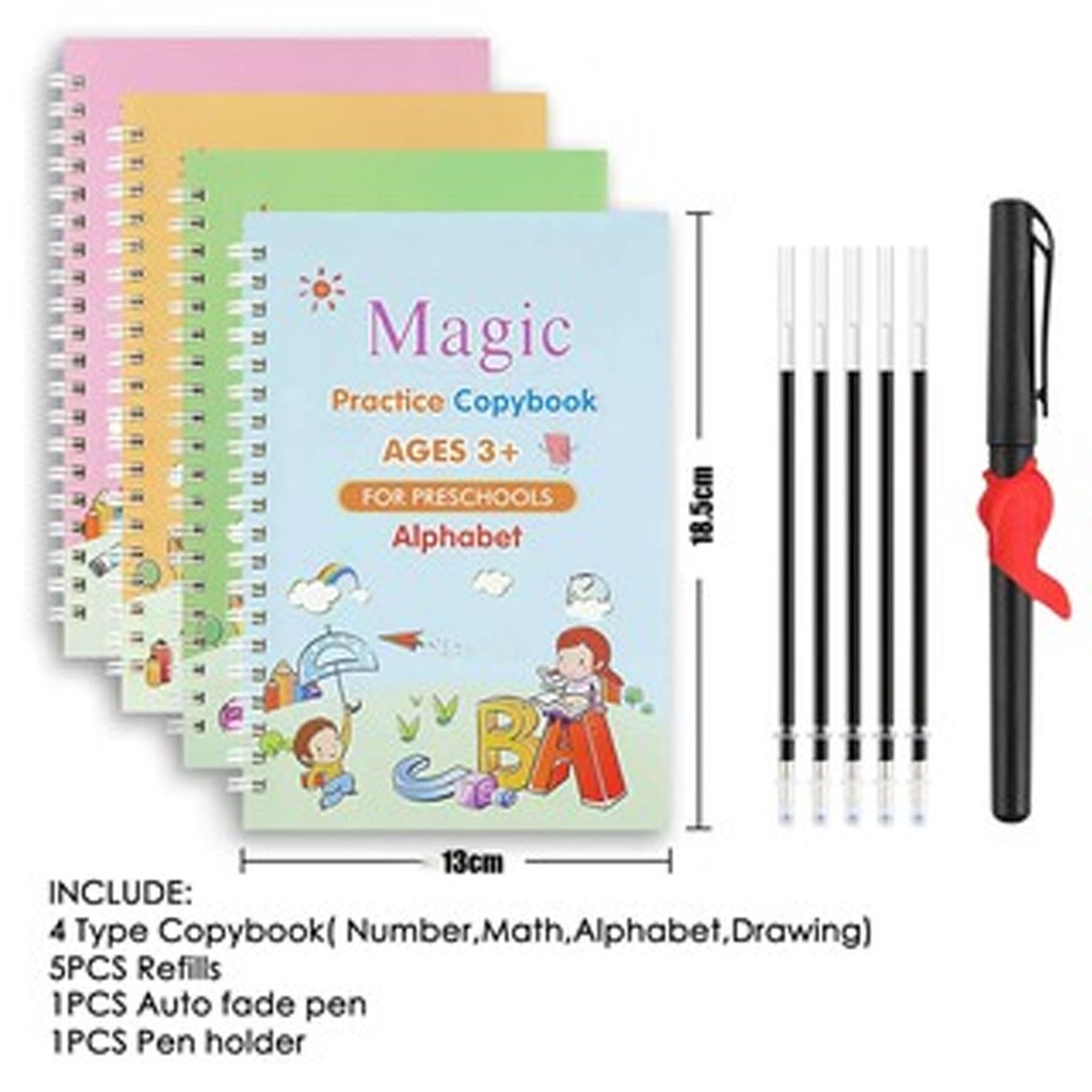 Sank Magic Practice Copybook For Kids 4 Books/Set With (5 Refills + 1 ...