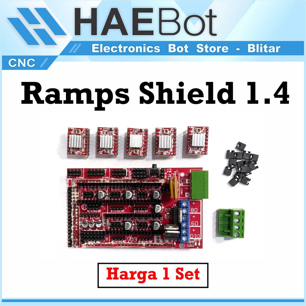 [HAEBOT] Ramps 1.4 Shield 5 A4988 Motor Driver CNC 3D Printer Controller Arduinoo Mega Heatshink ...