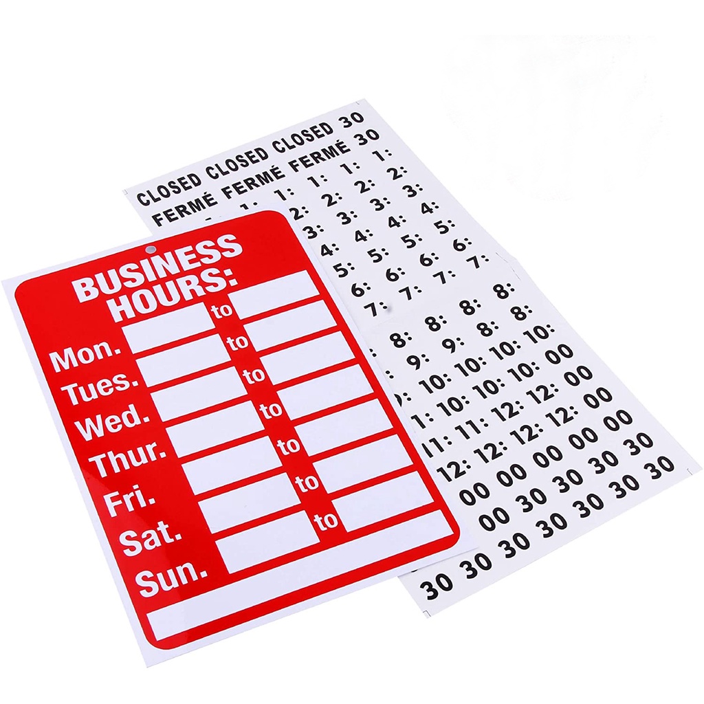 Business Hour Open Close Sign Board PVC Business Time Open close Window ...