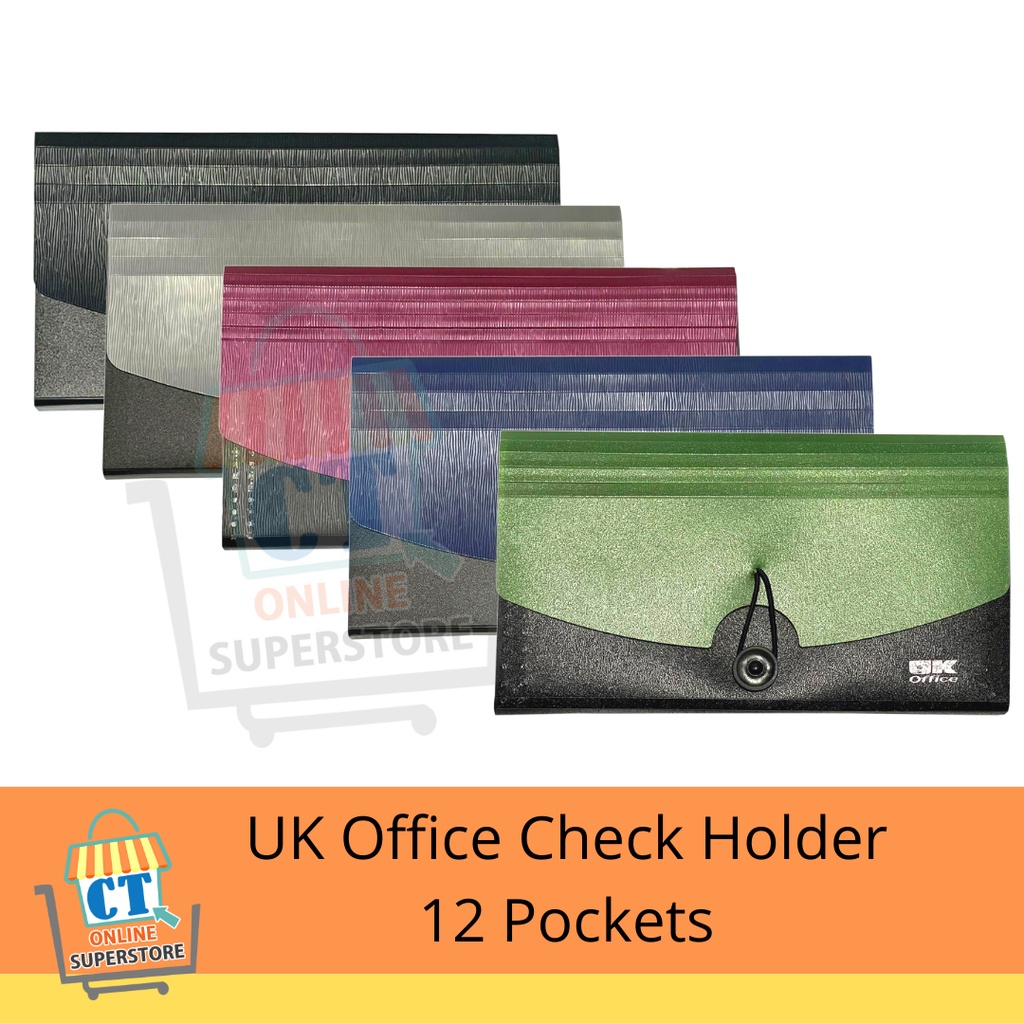 UK Office Check Holder Expanding Envelope 12 Pockets L26cm x H14cm ...
