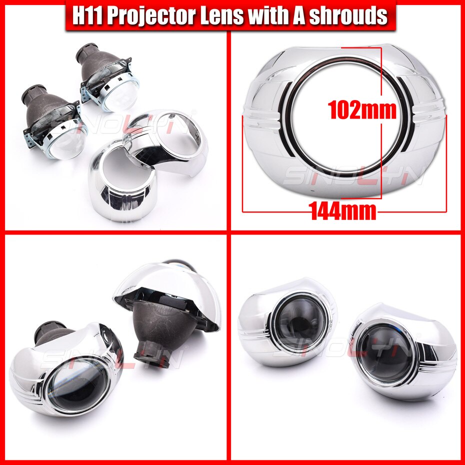 【New product】Sinolyn Bi Xenon Projectors Headlight Lens Koito H11 LED ...