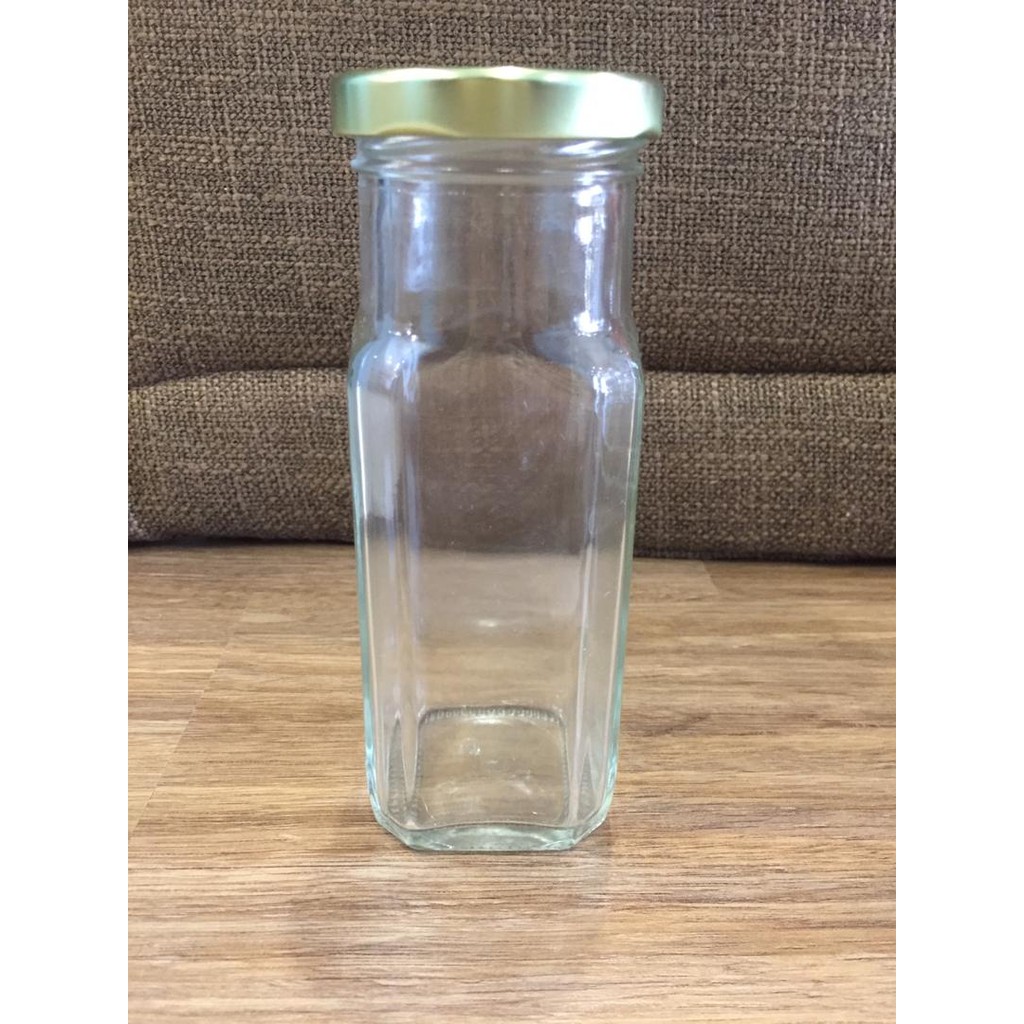 250ml Air tight SQUARE GLASS JAR with Metal Lug Cap (10pcs) | Shopee ...