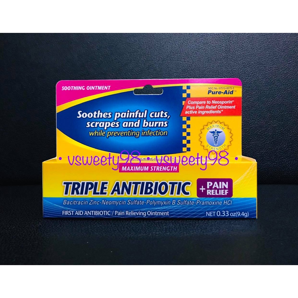 Pure-Aid Triple Antibiotic plus Pain Relief ( 9.4 g ) | Shopee Philippines