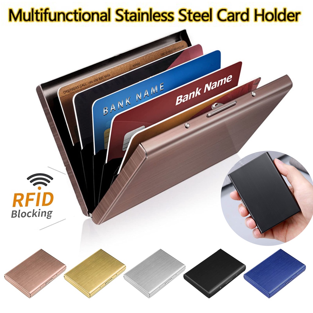 Ultra Thin Credit Card Holder for Men & Women, Stainless Steel Wallet ...