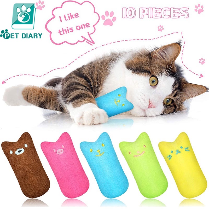 Teeth Grinding Catnip Toys Funny Interactive Plush Cat Toy Pet Kitten ...