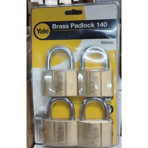 Yale Heavy Duty Brass Padlock V140 Set of 4 (Avail. 30mm , 40mm , 50mm , 60mm) | Shopee Philippines