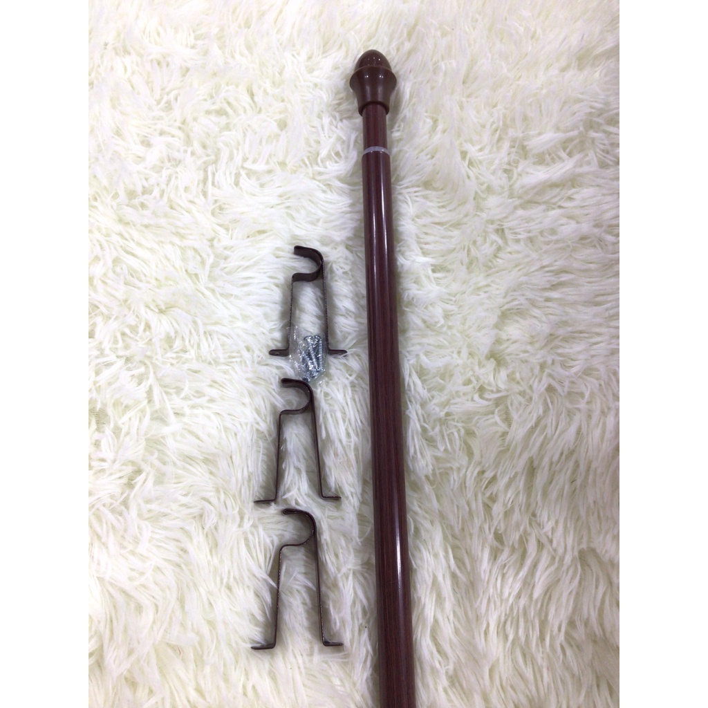 Xde Extendable Curtain Rod Wooden Color Design Thin ( 66x120 inches ...