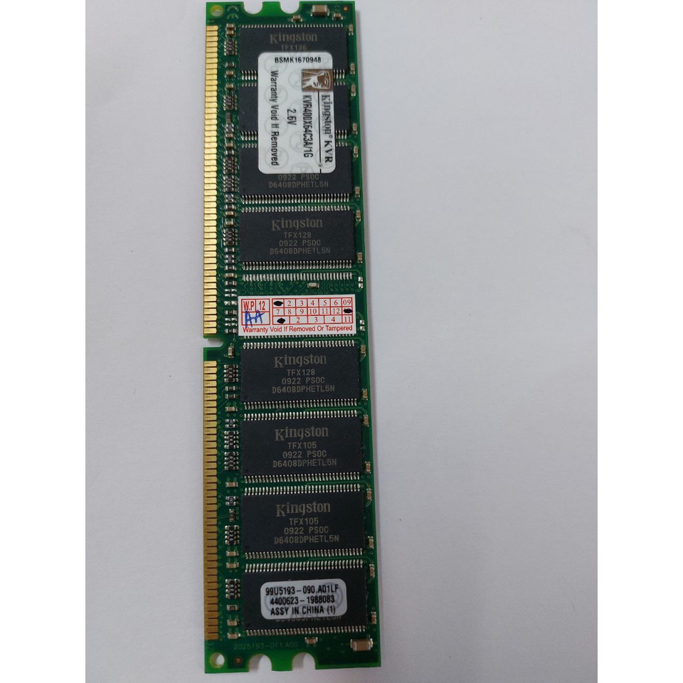 Refurbished RAM KVR400X64C3A/1G 1GB 128M x 64-Bit DDR400 CL3 184-Pin ...