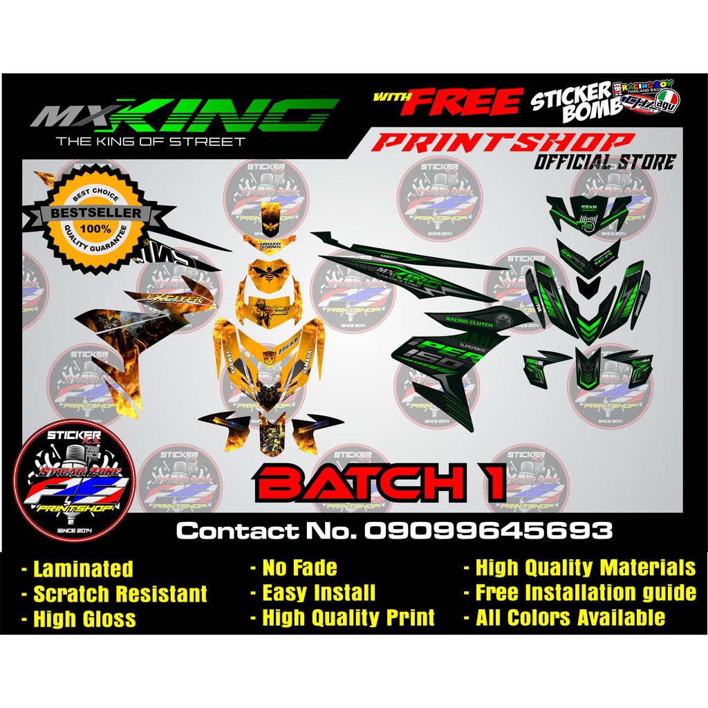 Sniper mx king 150 Yamaha Full Set Sticker Decals Durable and High ...