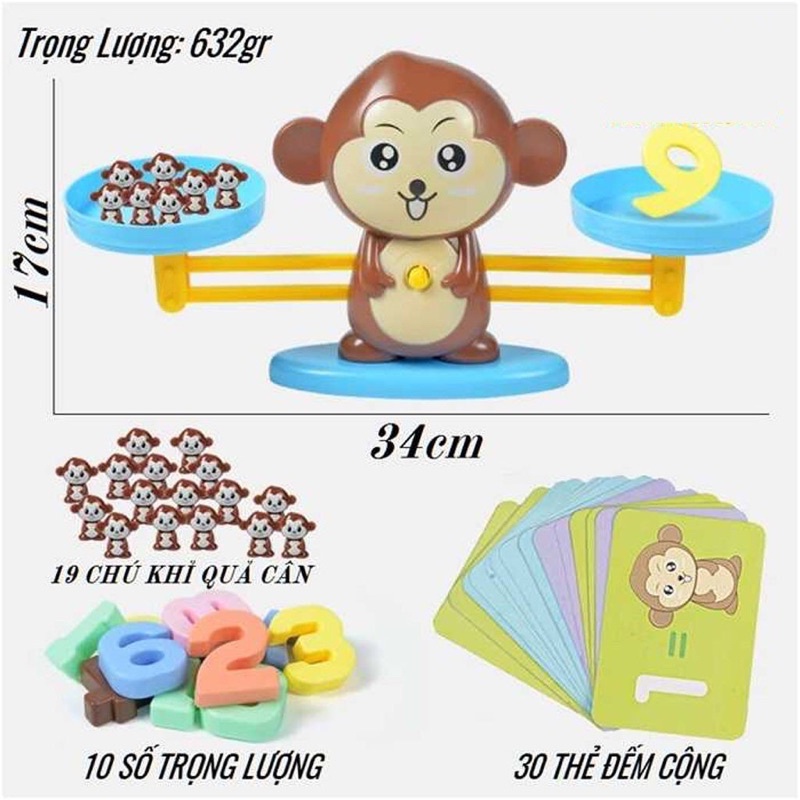 Mathematical balance monkey toy set Math monkey toy helps children be ...