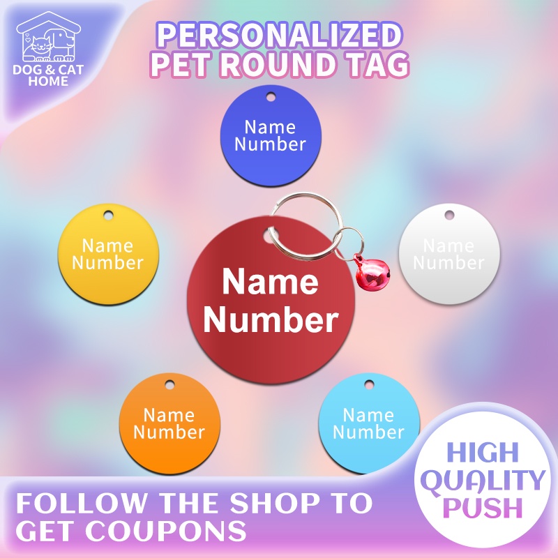 Custom pet ID badge Dog Tag Personalized Name Engraved ID Tags For Dog ...