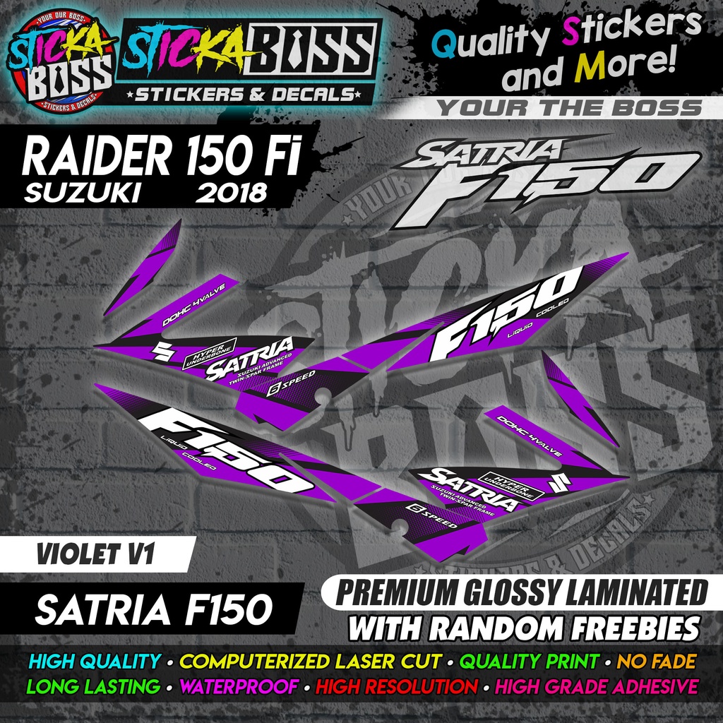 Suzuki Raider 150 Fi Stock Decals VIOLET (Satria F150)【PREMIUM GLOSSY ...