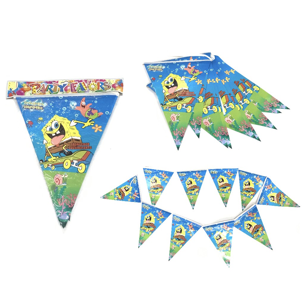 spongebob banderitas flag banner about 3 meters for party decoration ...