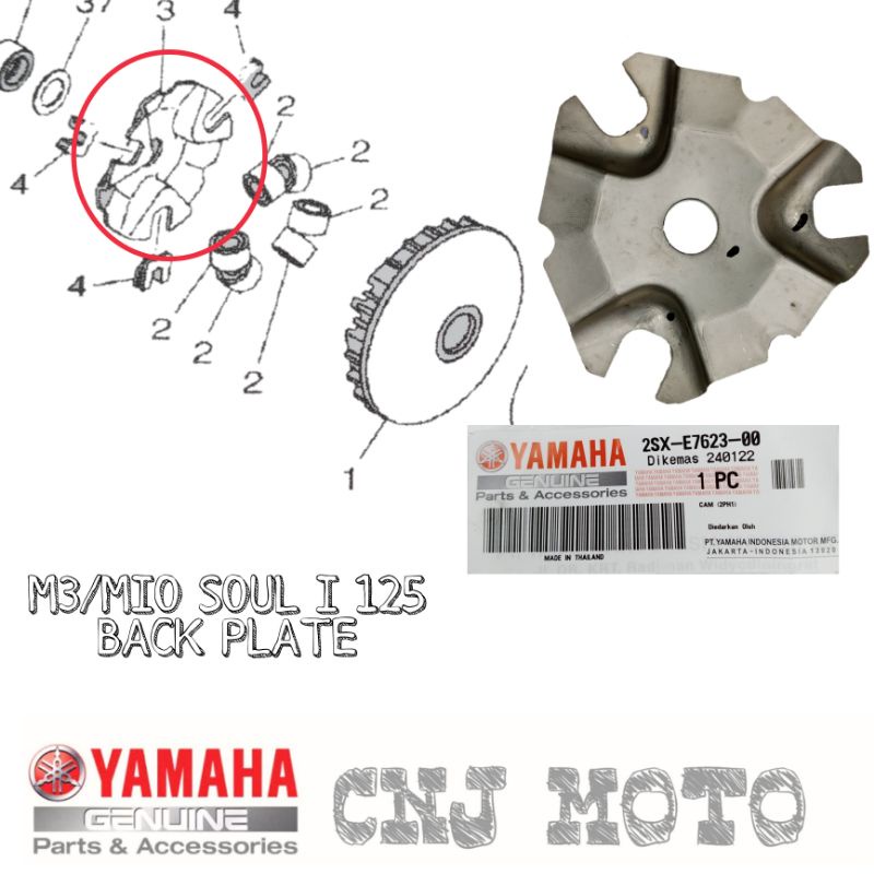 MIO I 125 BACK PLATE PULLEY YAMAHA GENUINE | Shopee Philippines