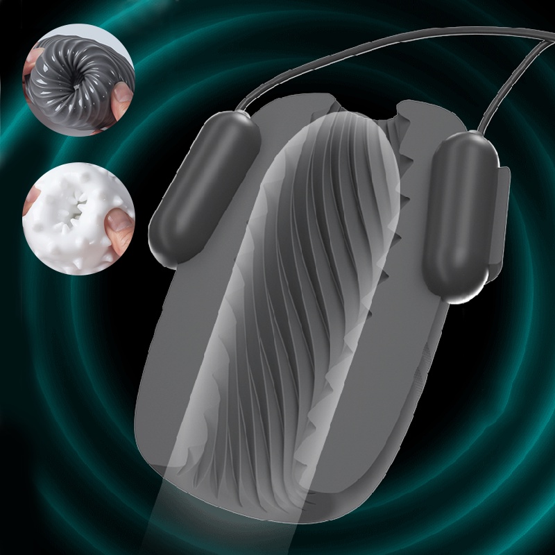 JIUAI 8 Speeds Penis Dual Vibrator Masturbator Trainer Remote Control ...