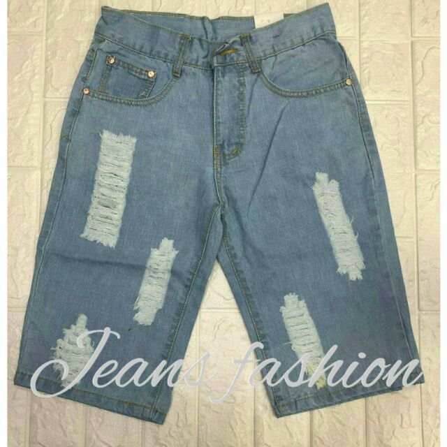 Short mens tattered acid wash maong | Shopee Philippines