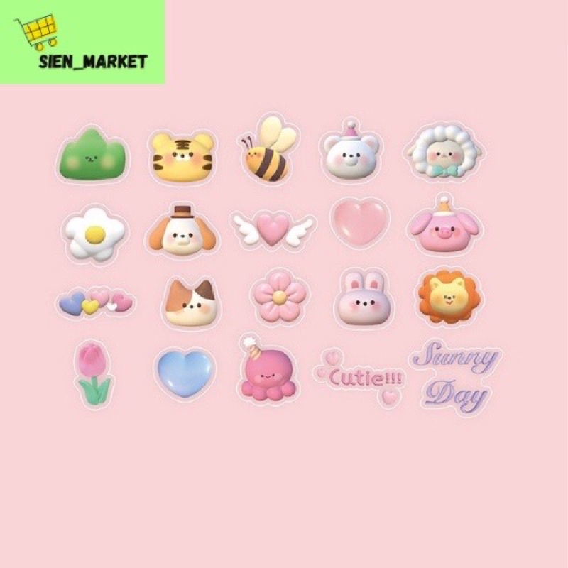 Sticker 3D Aesthetic Sticker DIY Journal Sticker Cute Journal Sticker ...