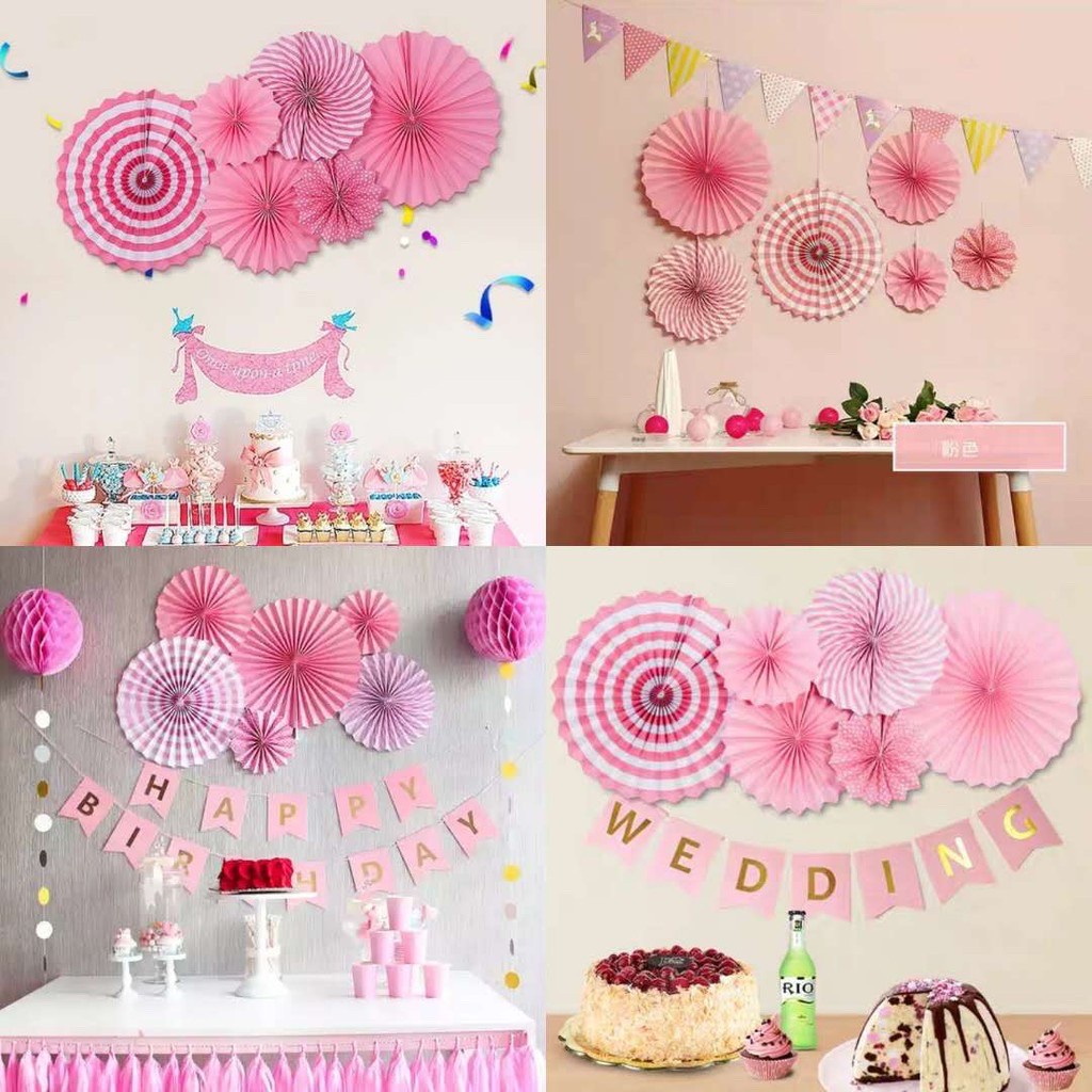 6 In 1 Paper Fan birthday decor party needs party decorations paper fan ...