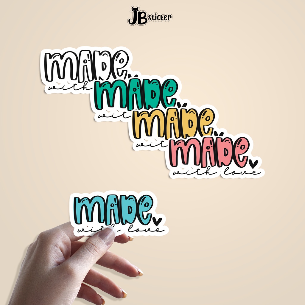 50pcs Made with love Sticker Label 2inch, Packaging Labels, Product ...