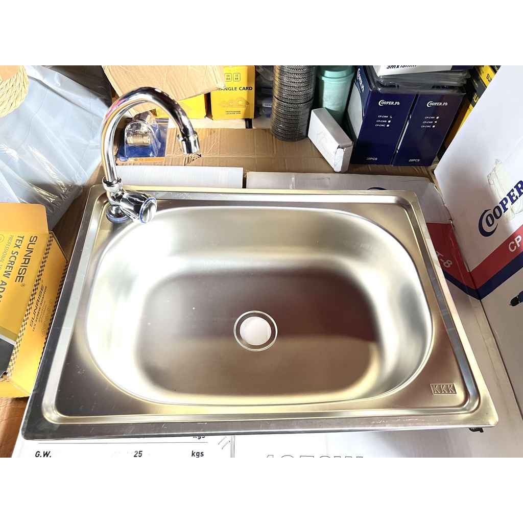 stainless kitchen sink single bowl with faucet with strainer set KKK ...