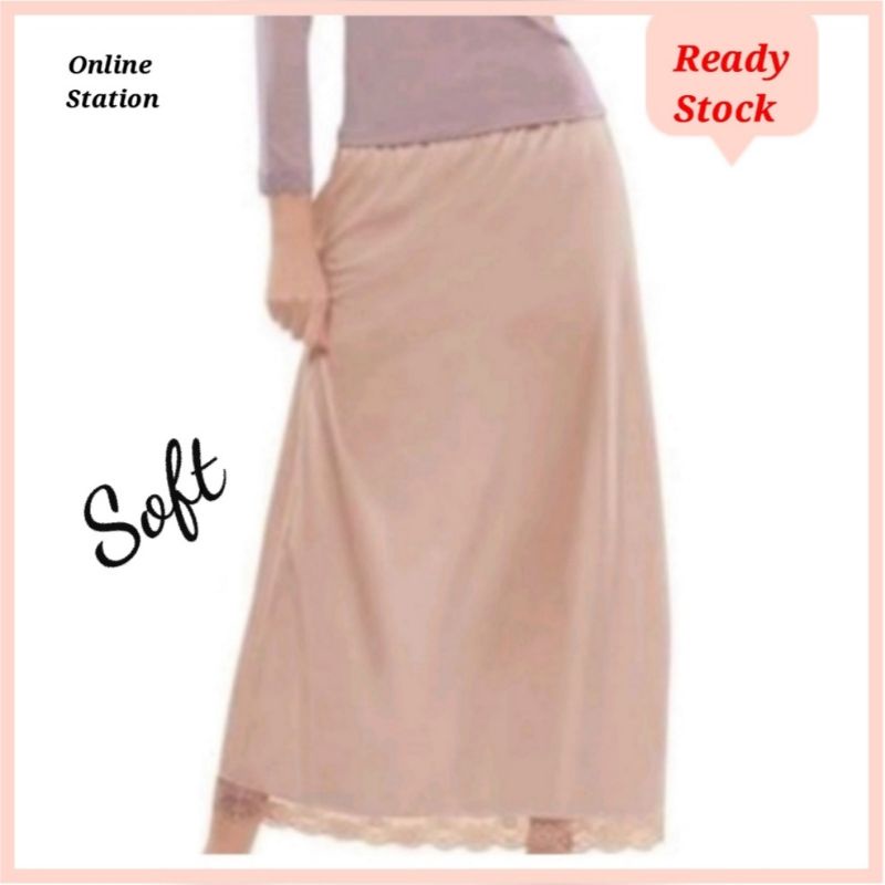 Long Inner Skirt Women Petticoat / Kain Dalam Perempuan | Shopee ...