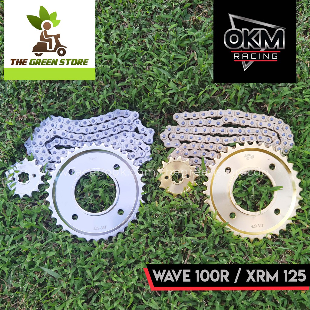 OKM Racing Chain & Sprocket Set ( Wave 100R / XRM 125 ) Available in ...