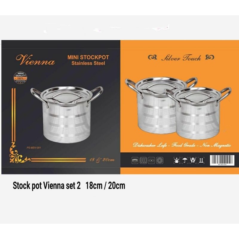 Stock pot set of 2 Vienna (18 cm & 20 cm) | Shopee Philippines