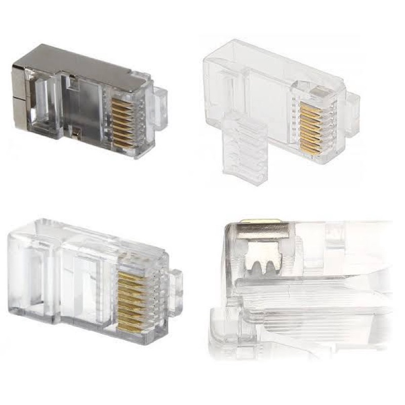Rj45 for ethernet cable cat5 cat6 cat7 pass thru tagusan | Shopee ...