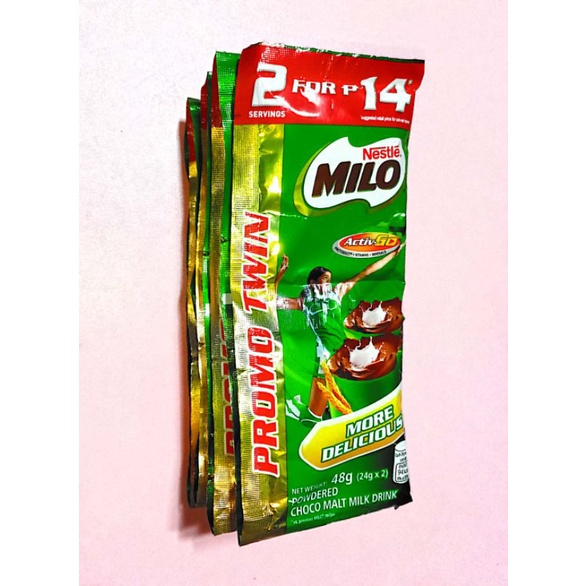 Milo Activ-Go Powdered Choco Malt Milk Drink Promo Twin Pack 48g x 8's ...