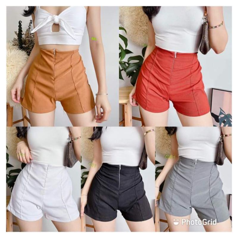 ZARRA TROUSER HIGH WAIST SHORT GARTERIZED BACK WITH ZIPPER FRONT FIT ...