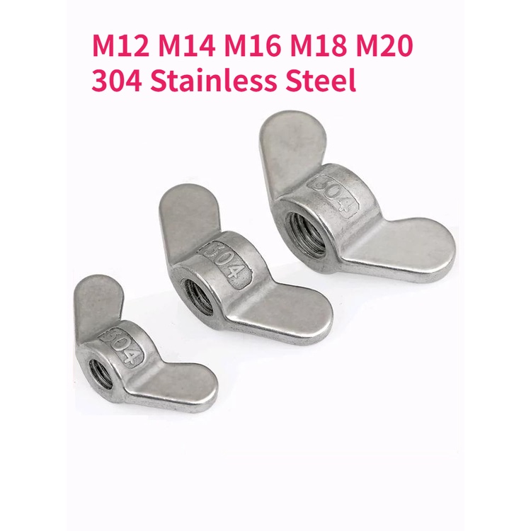 M12 M14 M16 M18 M20 304 Stainless Steel Hand Tighten Nut Butterfly Nut ...