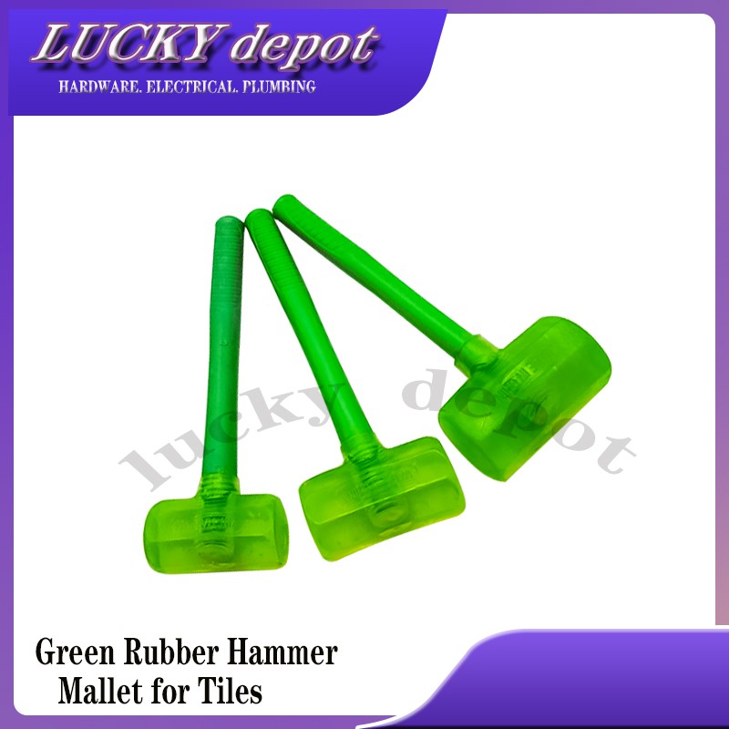 GREEN RUBBER HAMMER MALLET FOR TILES ( Small / Medium / Large ...